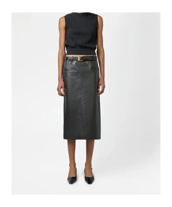 TOD'S Midi Leather Skirt
