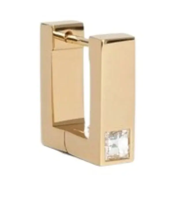 Celine Sentimental Square Earring In Gold And Diamond