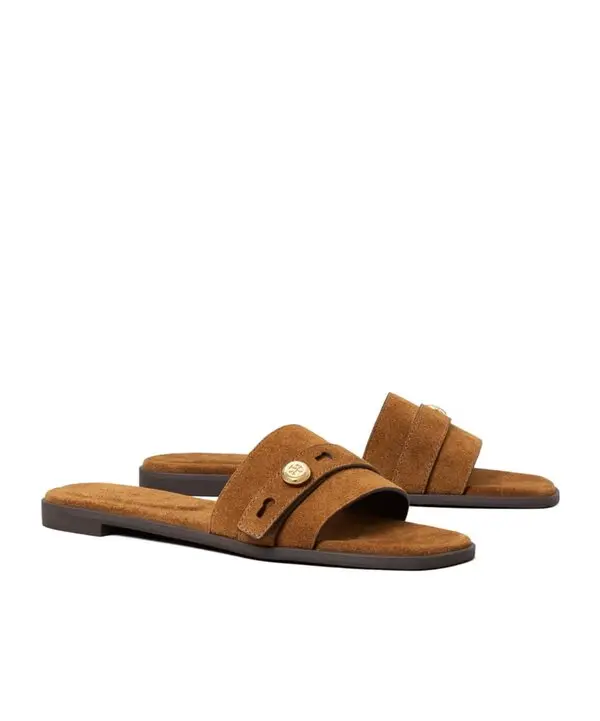Tory Burch Open Toe Logo Detail Slides
