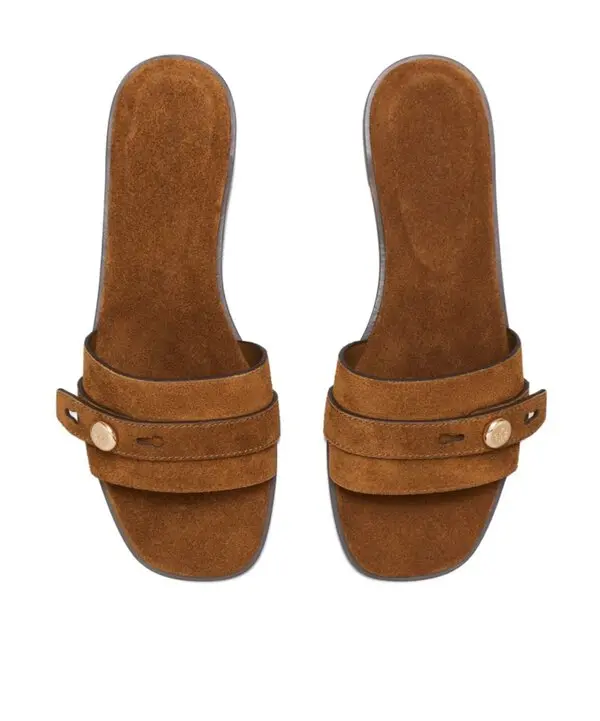 Tory Burch Open Toe Logo Detail Slides
