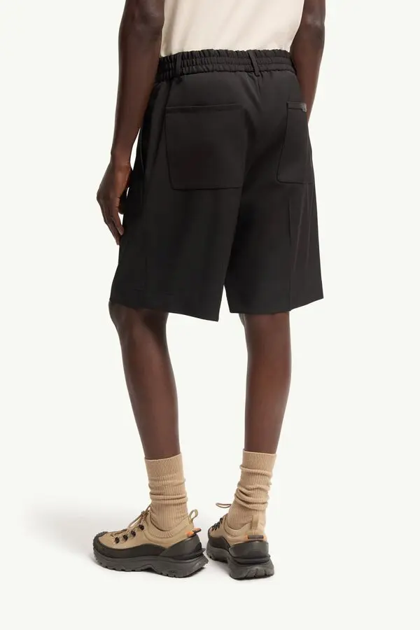 Moncler Wool Blend Gabardine Bermuda Shorts