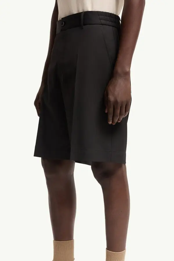 Moncler Wool Blend Gabardine Bermuda Shorts