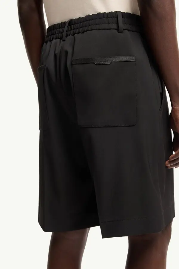 Moncler Wool Blend Gabardine Bermuda Shorts
