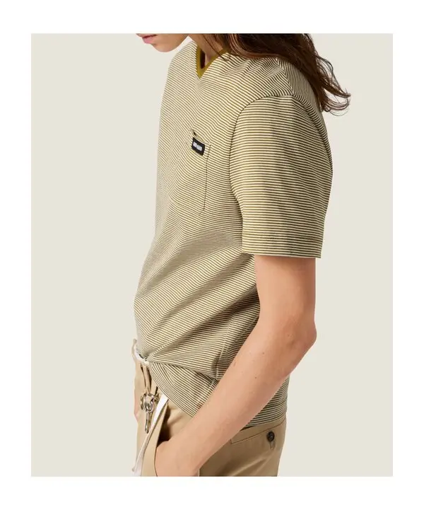 Miu Miu Striped Cotton T-shirt With Pocket
