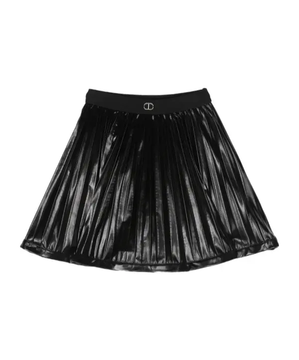 TWINSET Logo Plaque Pleated Skirt