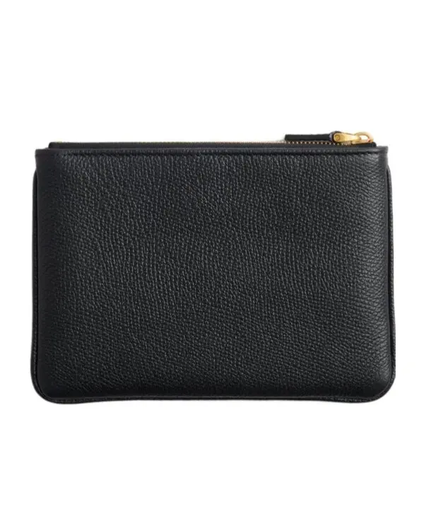 Valentino Garavani Vlogo Signature Grainy Calfskin Clutch Bag - Black