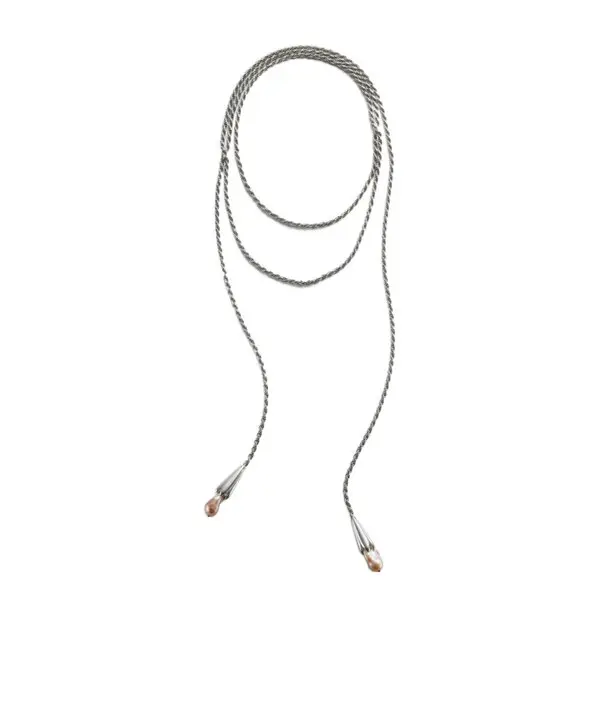 Bottega Veneta Pearl Scarf Necklace