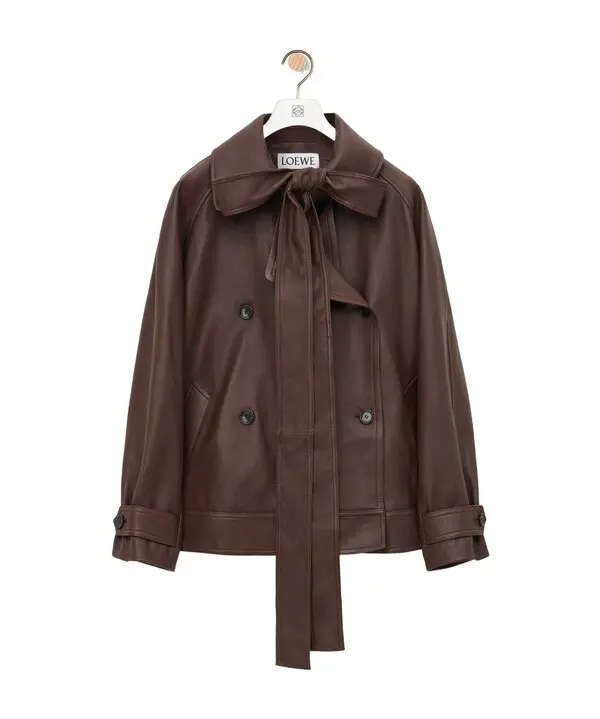 Loewe Double-breasted Bow Jacket In Nappa Lambskin