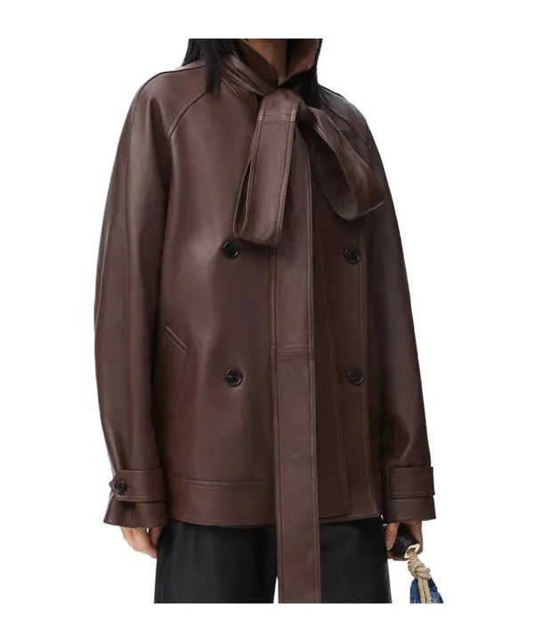 Loewe Double-breasted Bow Jacket In Nappa Lambskin