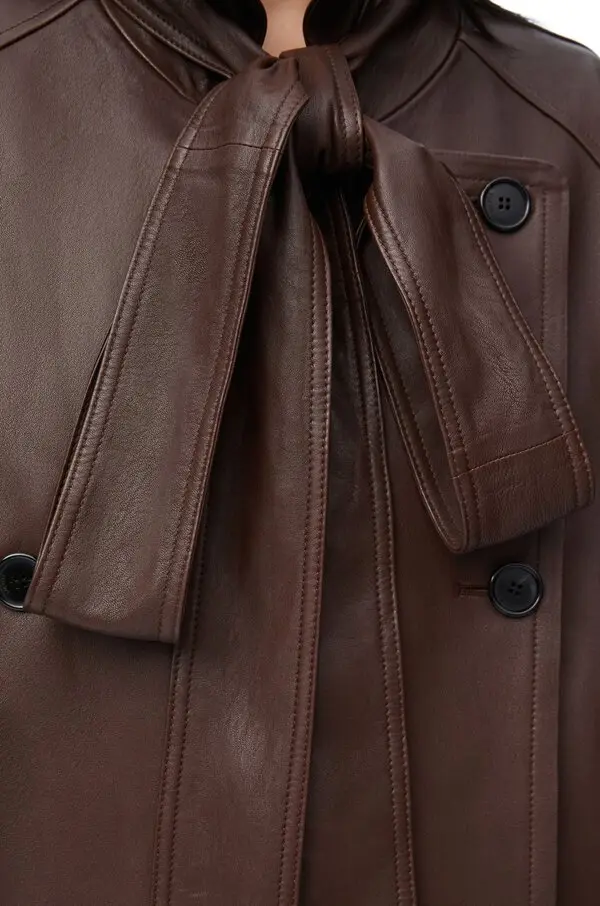 Loewe Double-breasted Bow Jacket In Nappa Lambskin