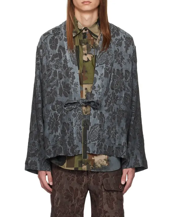 UMA WANG Pattern Jacket With Tie Detail