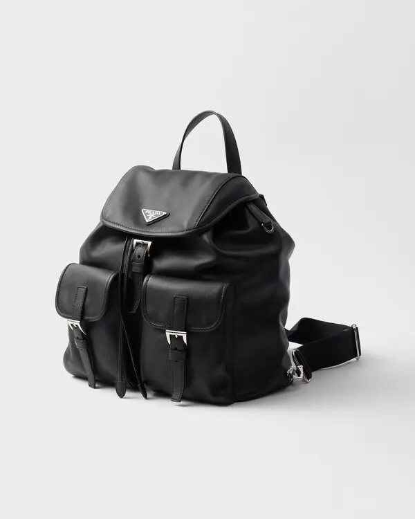 Prada Medium Leather Backpack - Black