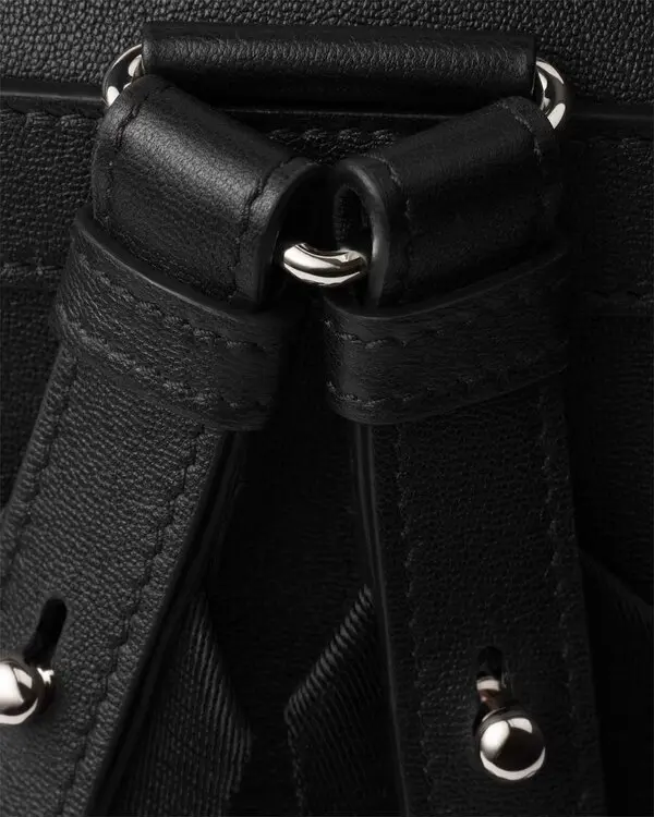 Prada Medium Leather Backpack - Black