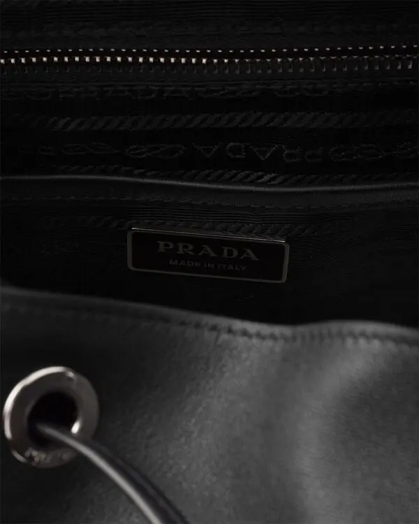 Prada Medium Leather Backpack - Black