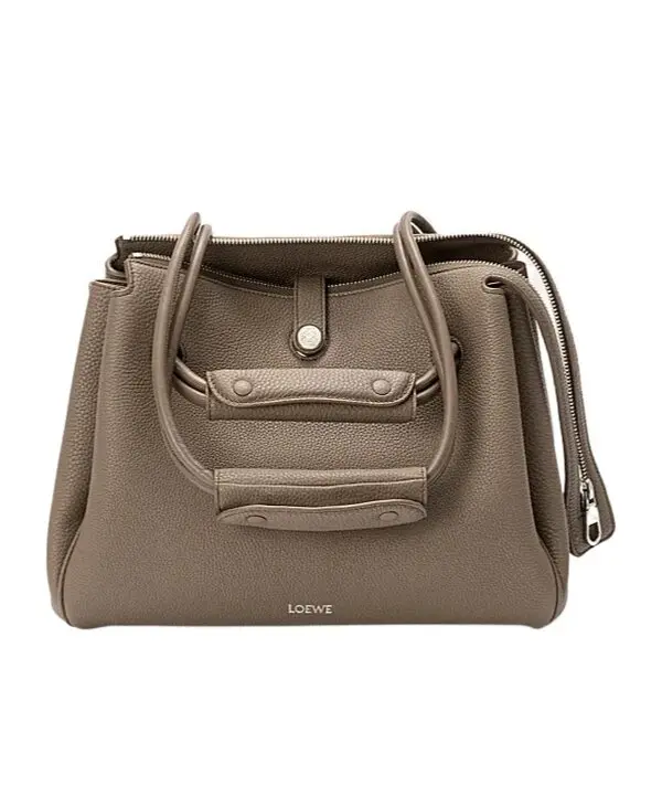 Loewe Medium Madrid Bag In Supple Grained Calfskin - Taupe
