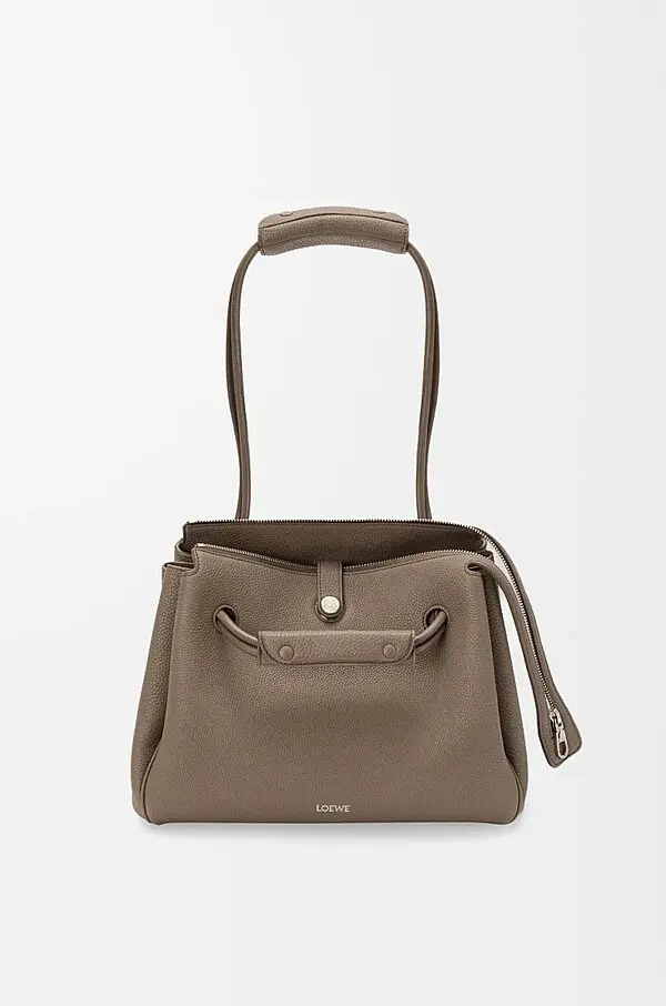 Loewe Medium Madrid Bag In Supple Grained Calfskin - Taupe