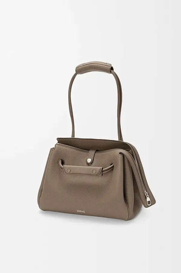 Loewe Medium Madrid Bag In Supple Grained Calfskin - Taupe