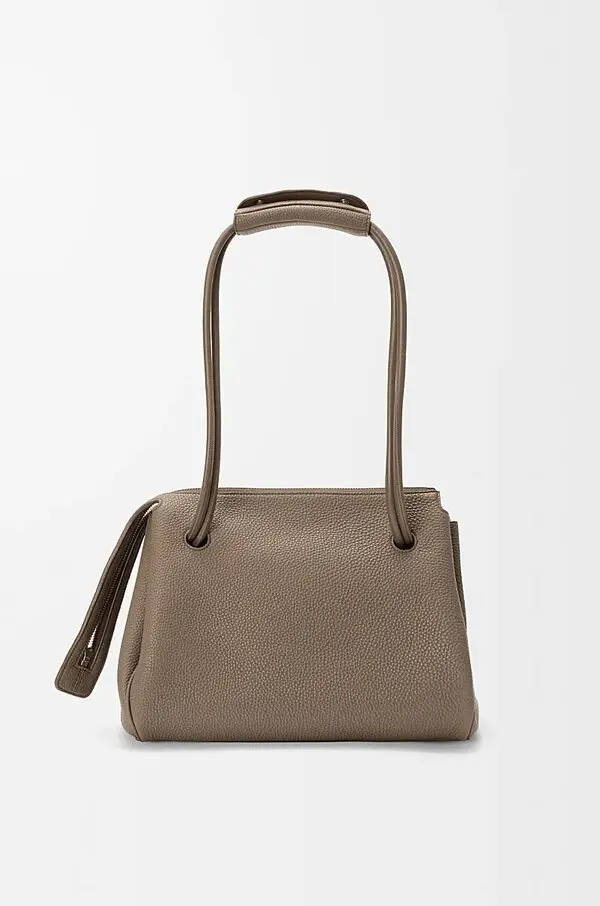 Loewe Medium Madrid Bag In Supple Grained Calfskin - Taupe