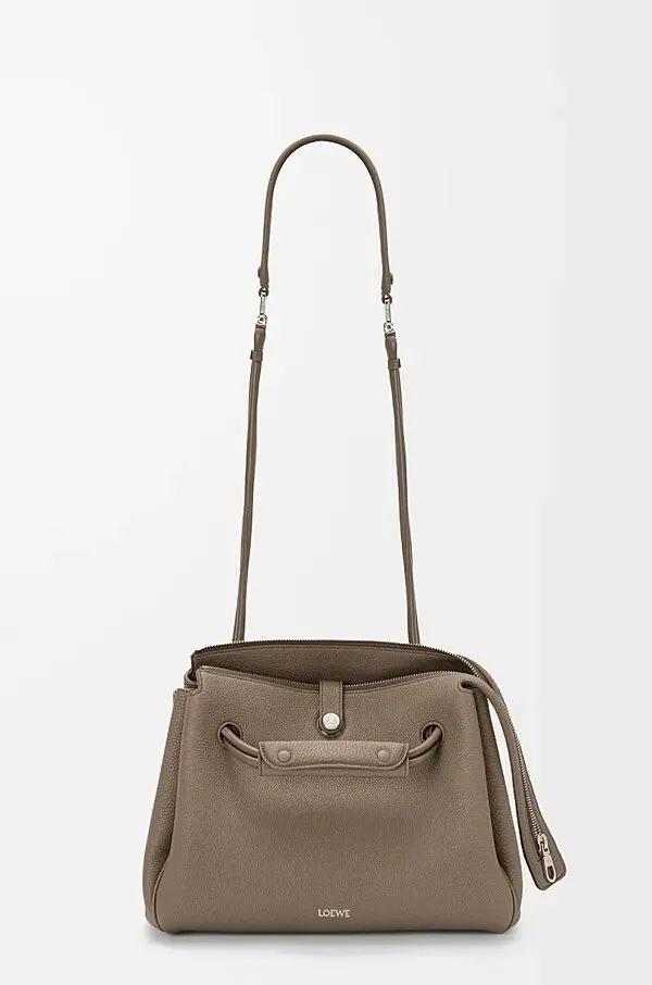 Loewe Medium Madrid Bag In Supple Grained Calfskin - Taupe