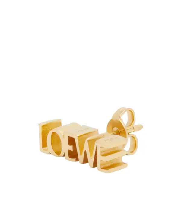 Loewe Graphic Single Earring In Sterling Silver - Golden