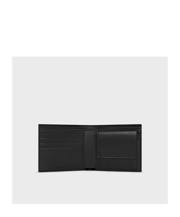 Celine Bi-fold Wallet With Coin Compartment In Calfskin With Triomphe Embossed