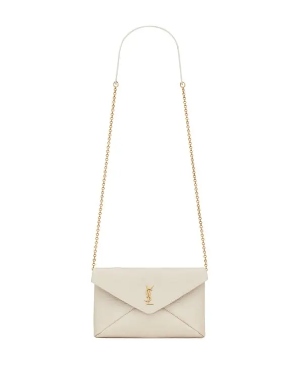 Saint Laurent Cassandre Small Chain Clutch In Lambskin