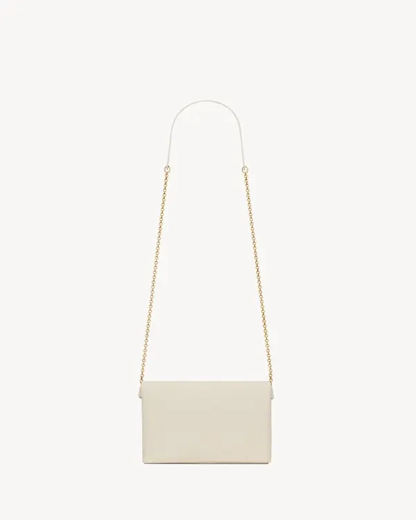Saint Laurent Cassandre Small Chain Clutch In Lambskin