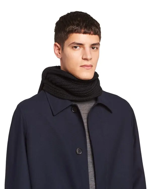 Prada Pocket Detail Knitted Scarf