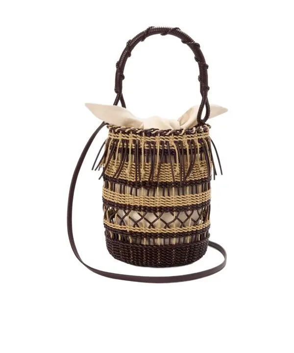 Loewe Bucket In Cord And Leather