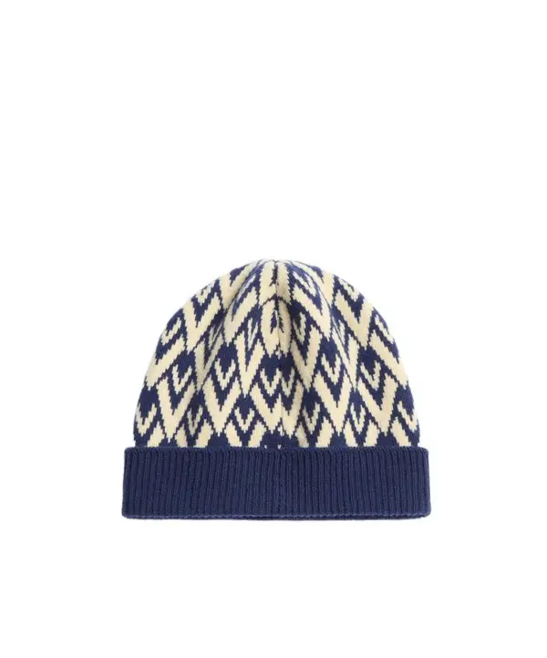 Valentino Garavani All Over V Signature Knitted Wool Beanie