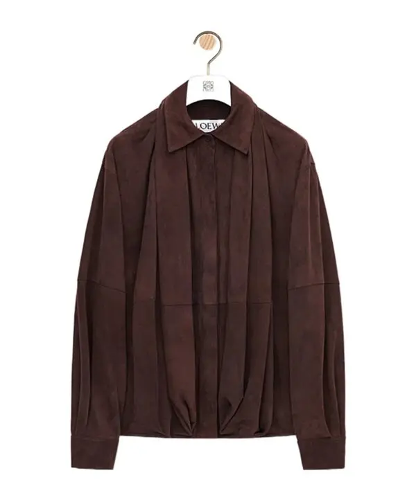 Loewe Suede Draped Shirt Jacket