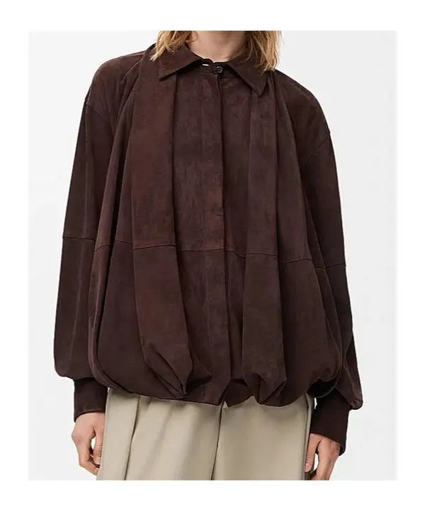 Loewe Suede Draped Shirt Jacket