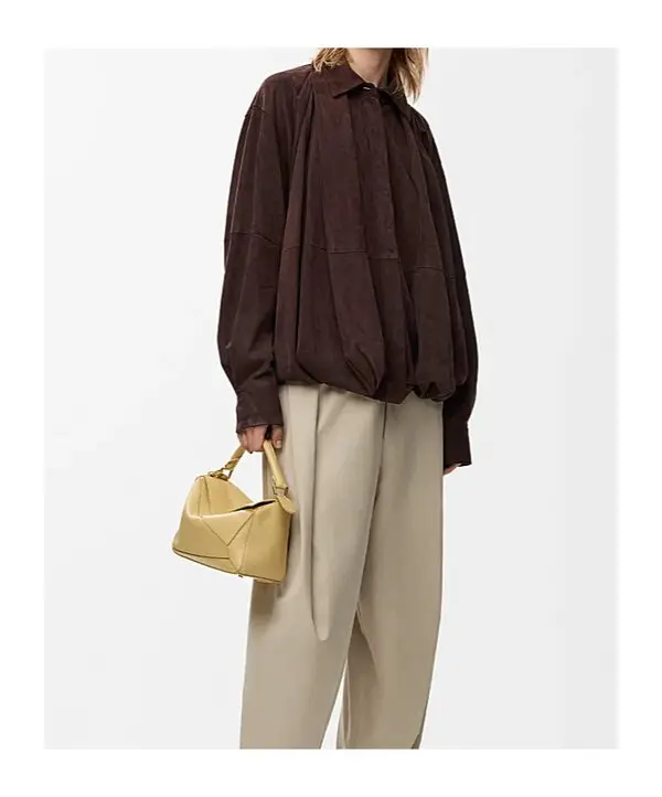 Loewe Suede Draped Shirt Jacket