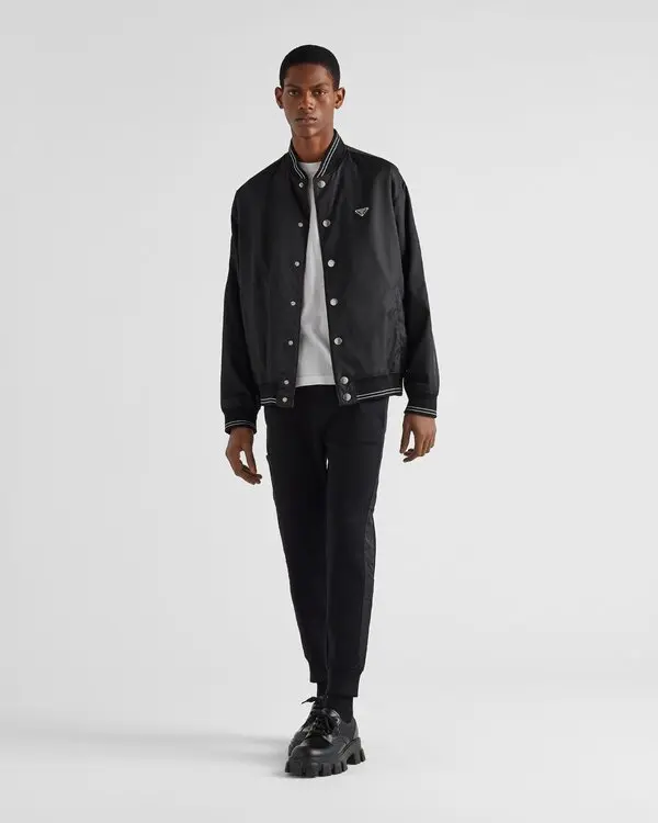 Prada Cotton Fleece Joggers With Re-nylon Details