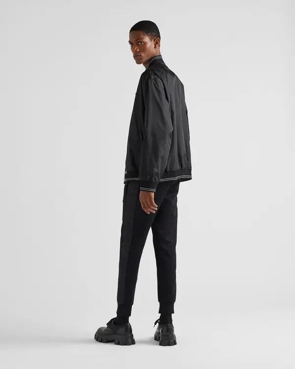 Prada Cotton Fleece Joggers With Re-nylon Details