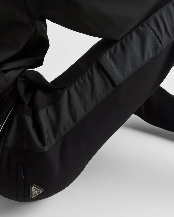 Prada Cotton Fleece Joggers With Re-nylon Details