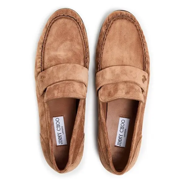JIMMY CHOO Ellis Suede Loafers - Black