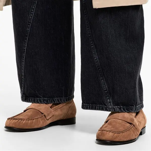 JIMMY CHOO Ellis Suede Loafers - Black