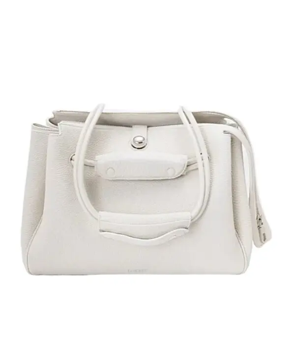Loewe Medium Madrid Bag In Supple Grained Calfskin - White