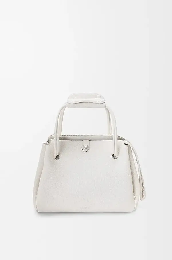 Loewe Medium Madrid Bag In Supple Grained Calfskin - White