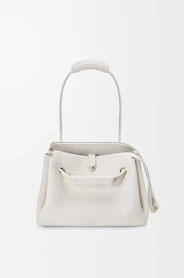 Loewe Medium Madrid Bag In Supple Grained Calfskin - White