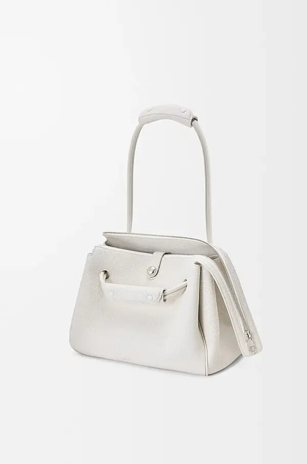 Loewe Medium Madrid Bag In Supple Grained Calfskin - White