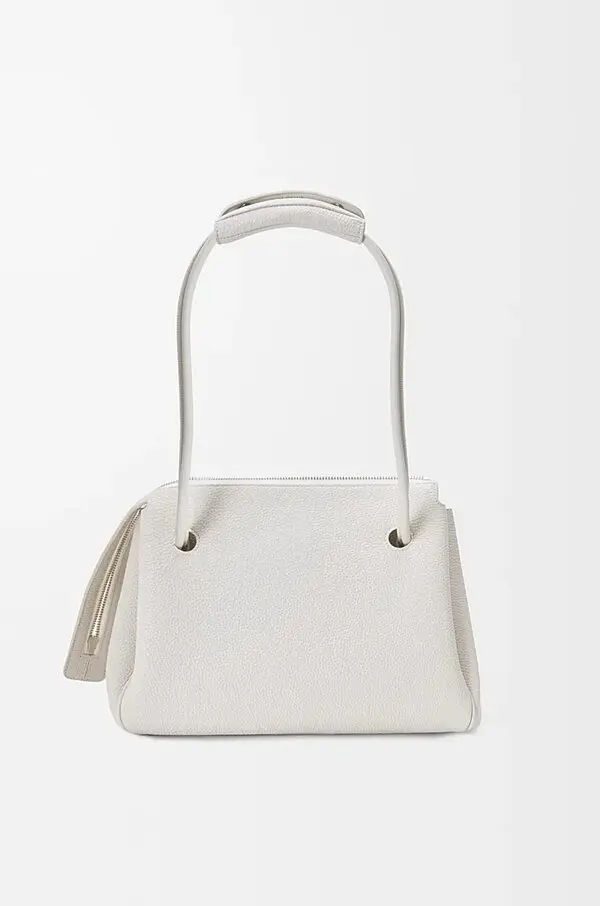 Loewe Medium Madrid Bag In Supple Grained Calfskin - White