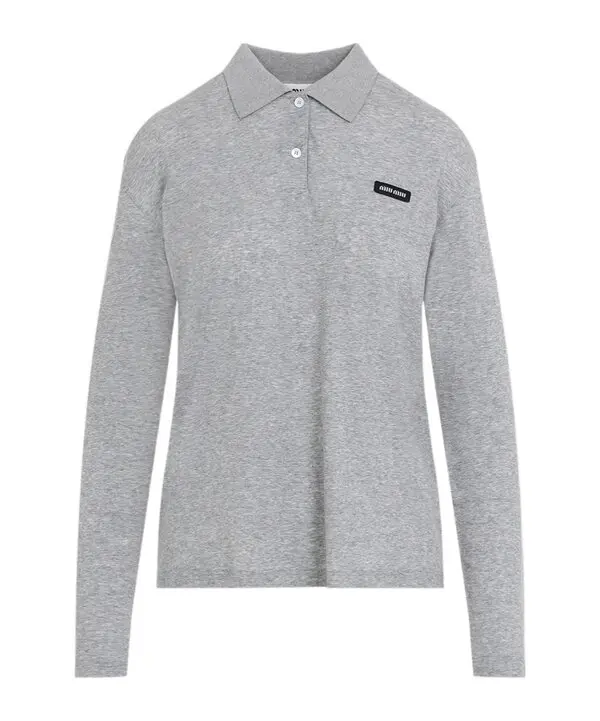 Miu Miu Long-sleeved Jersey Polo Shirt