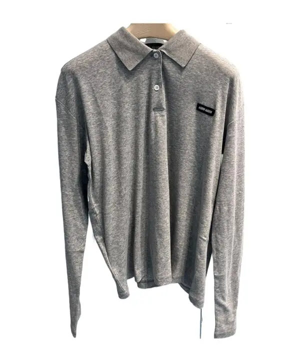 Miu Miu Long-sleeved Jersey Polo Shirt