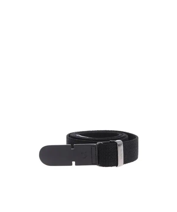 TOD'S Cotton Belt With Silver Buckle - Black