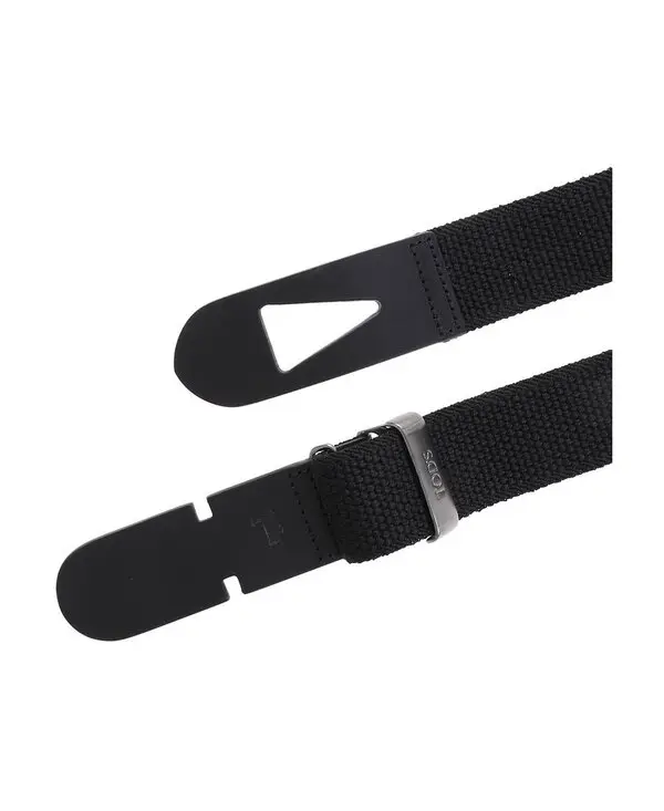 TOD'S Cotton Belt With Silver Buckle - Black