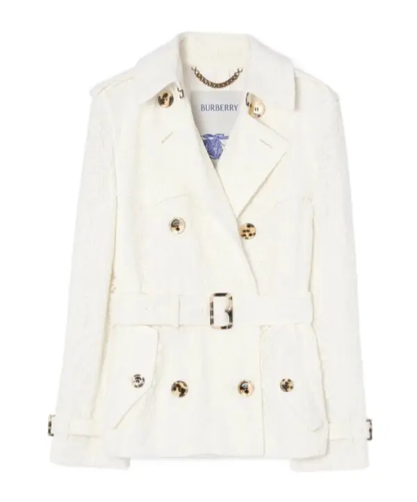 Burberry Short Paisley Lace Trench Coat