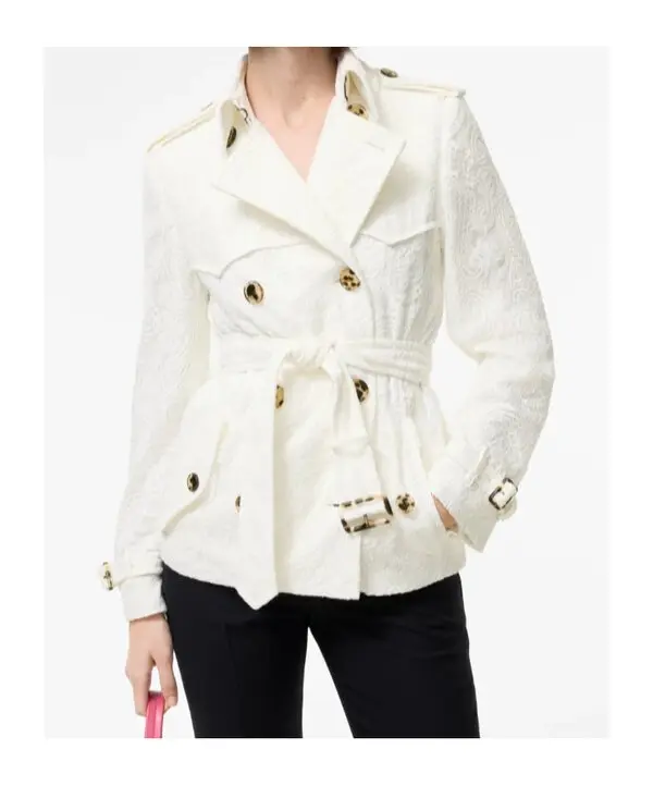 Burberry Short Paisley Lace Trench Coat