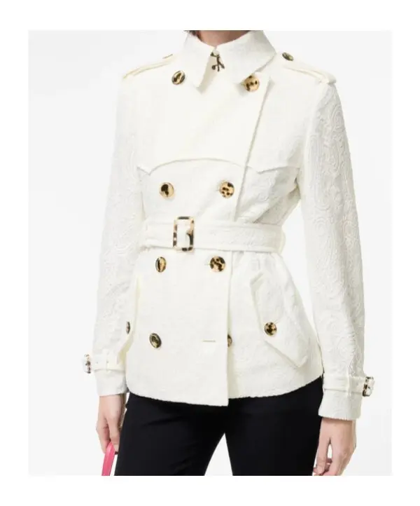 Burberry Short Paisley Lace Trench Coat